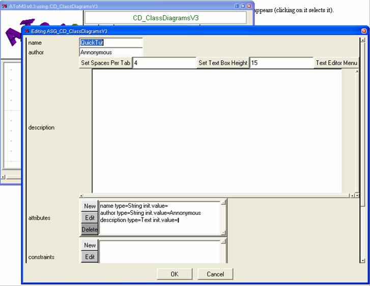 Getting started with AToM3 Meta-Modeling